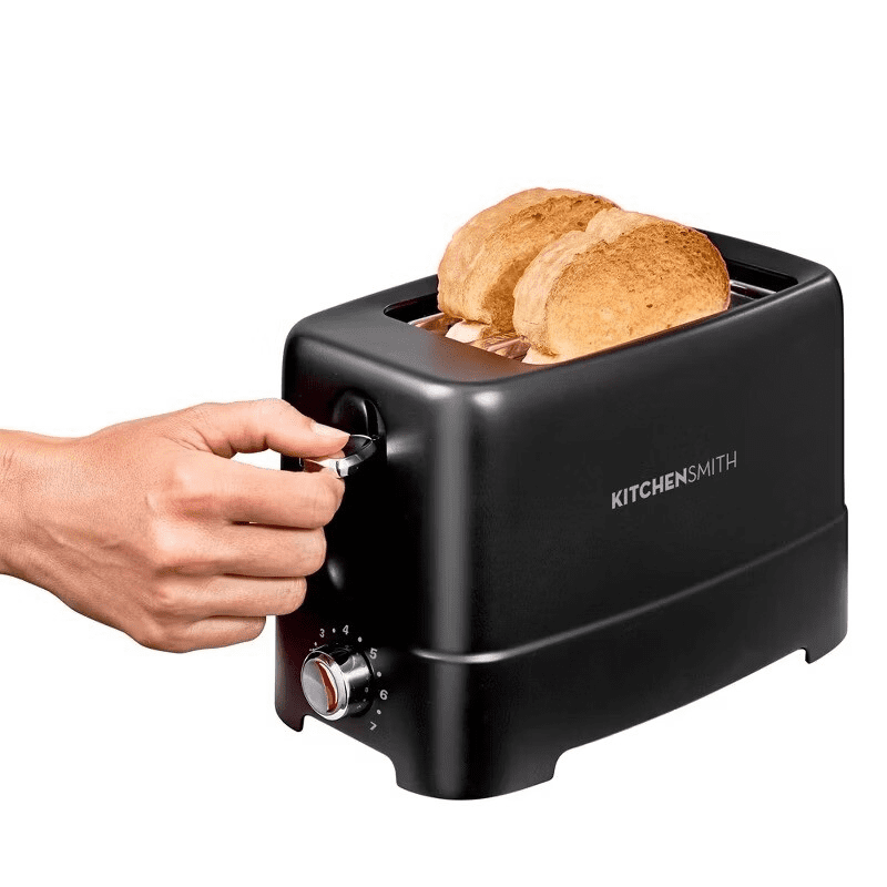 Sleek Black Design KitchenSmith by Bella 2 Slice Toaster: Black, Bagel ...