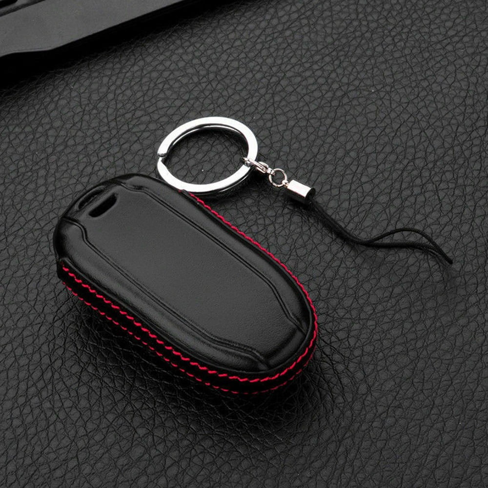 Sleek Black Leather Key Holder Case For Tesla Models Fits Model S/X Fob ...