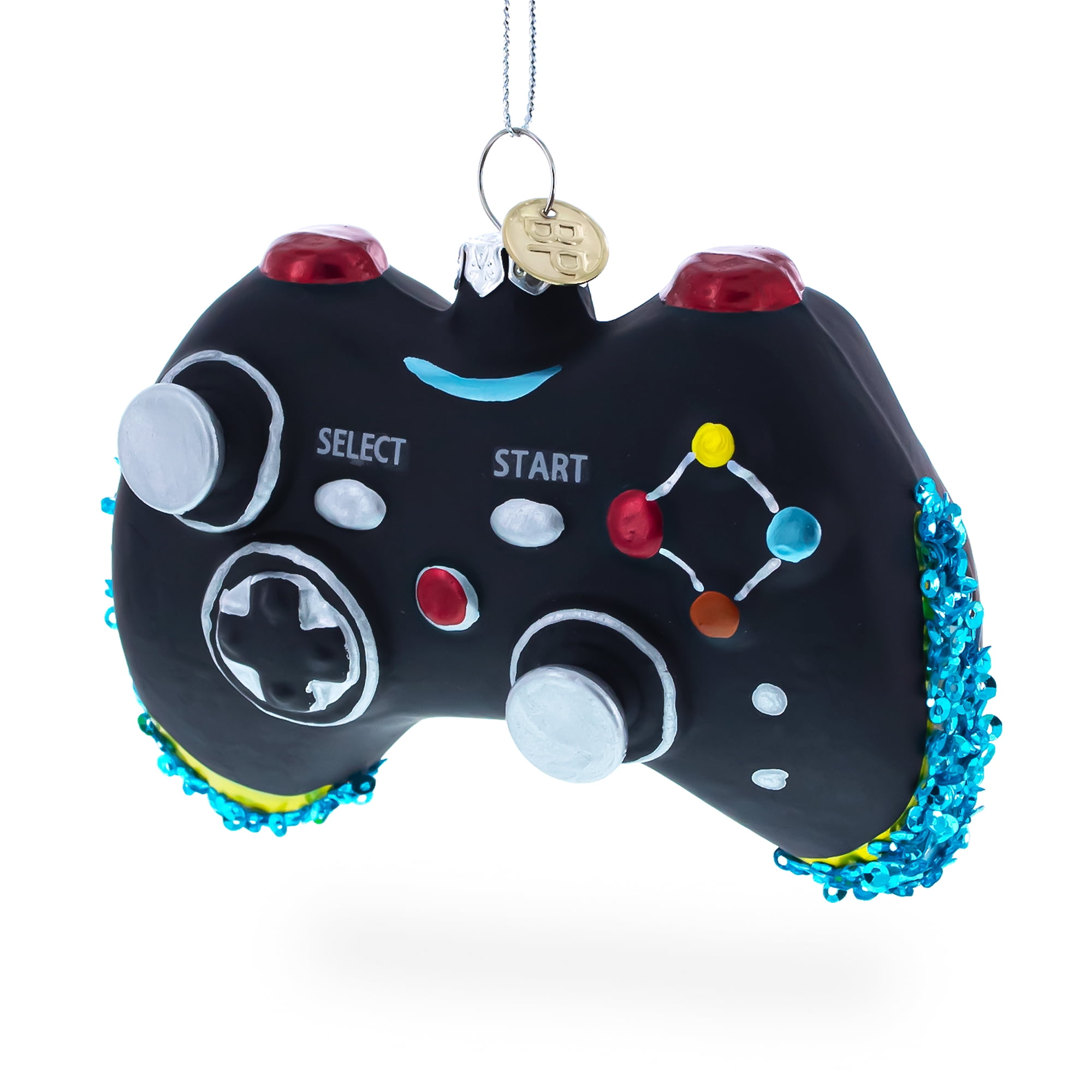 Sleek Black Video Game Controller Glass Christmas Ornament - Walmart.com