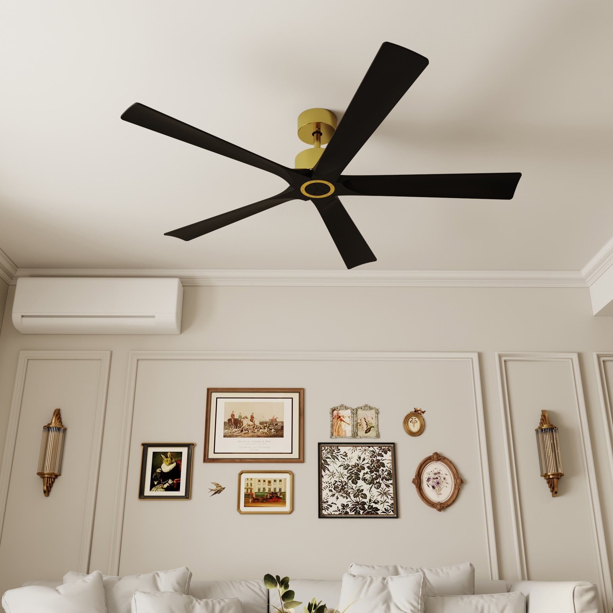 Sleek Ceiling Fan with Black Wood Blades and 35W DC Motor - Walmart.com