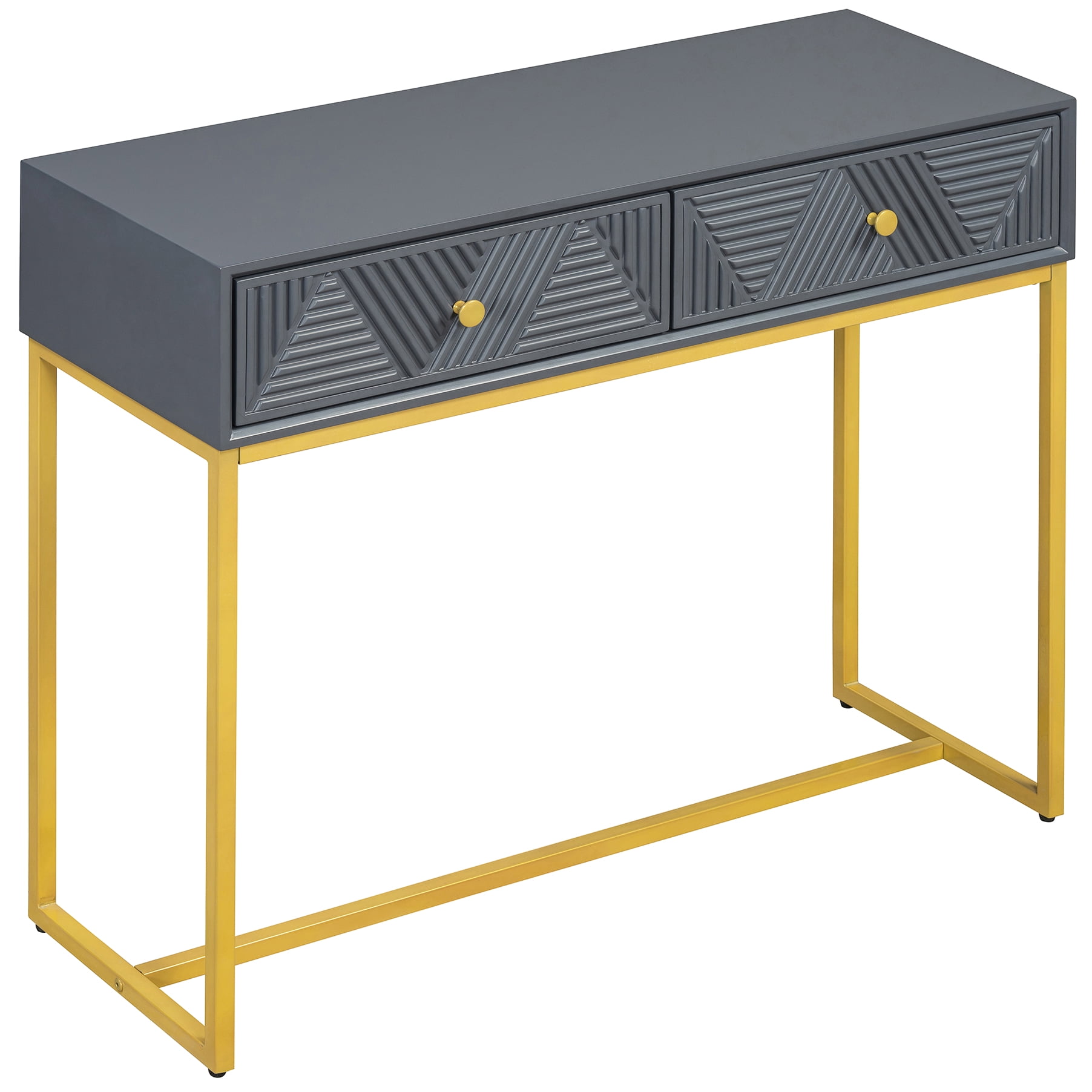 Sleek Console Table In Grey - Two Drawer Chest, , Modern Style With ...