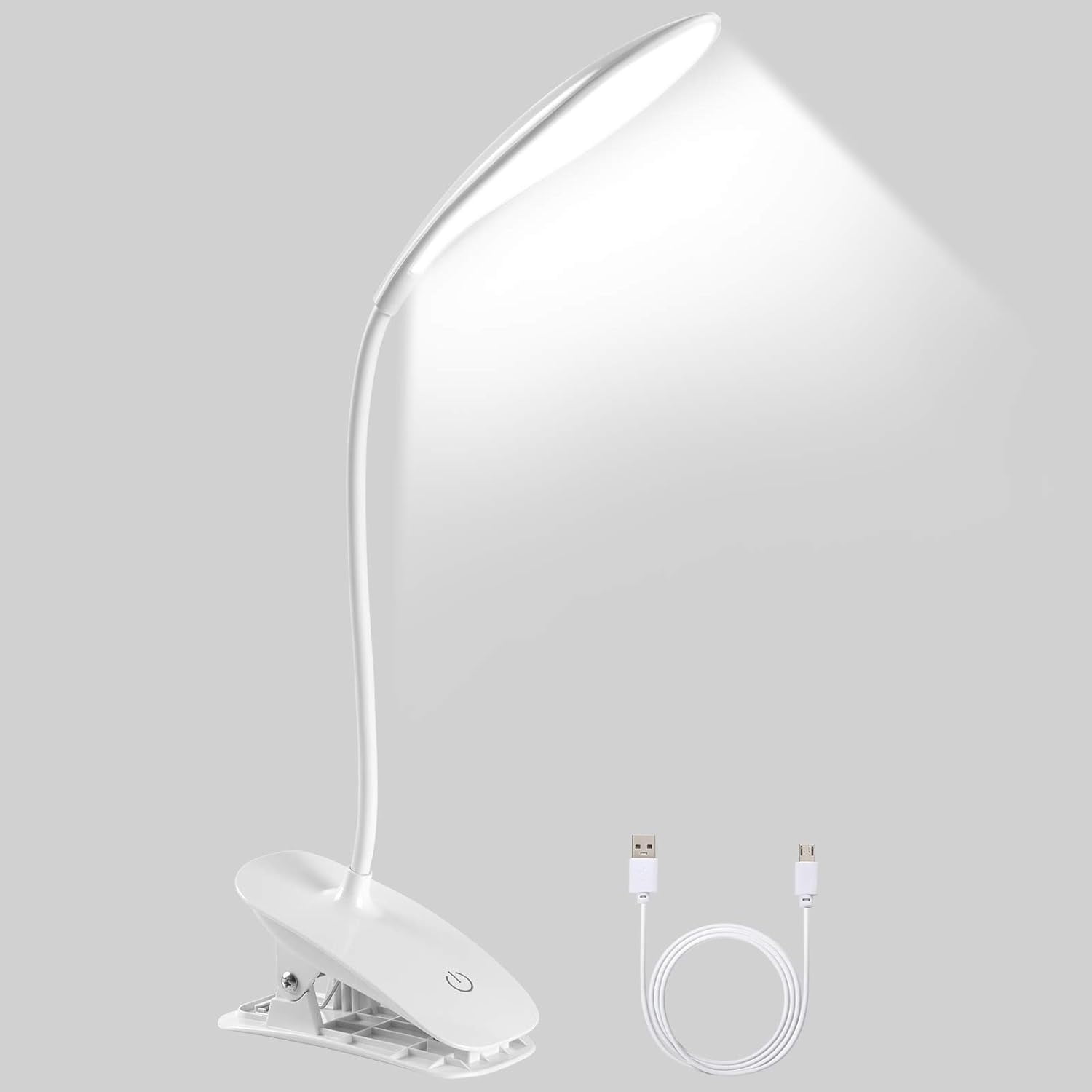 Sleek Contemporary Adjustable Rechargeable LED Desk Lamp with Clamp ...