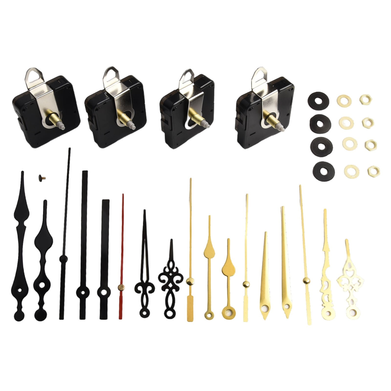 Sleek DIY Clock Movement Pack with Four Mechanisms and Six Hand Styles ...