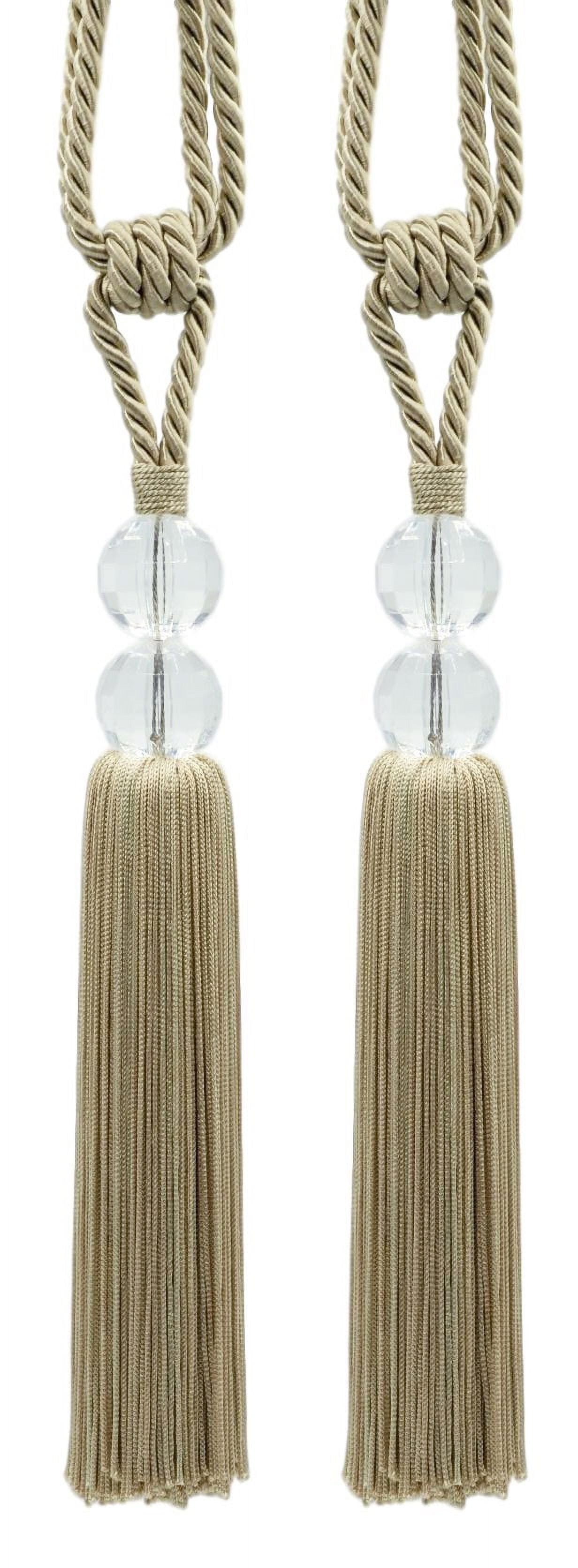 DECOPRO Elegant Acrylic Crystal Curtain & Drapery Tassel Tieback with ...