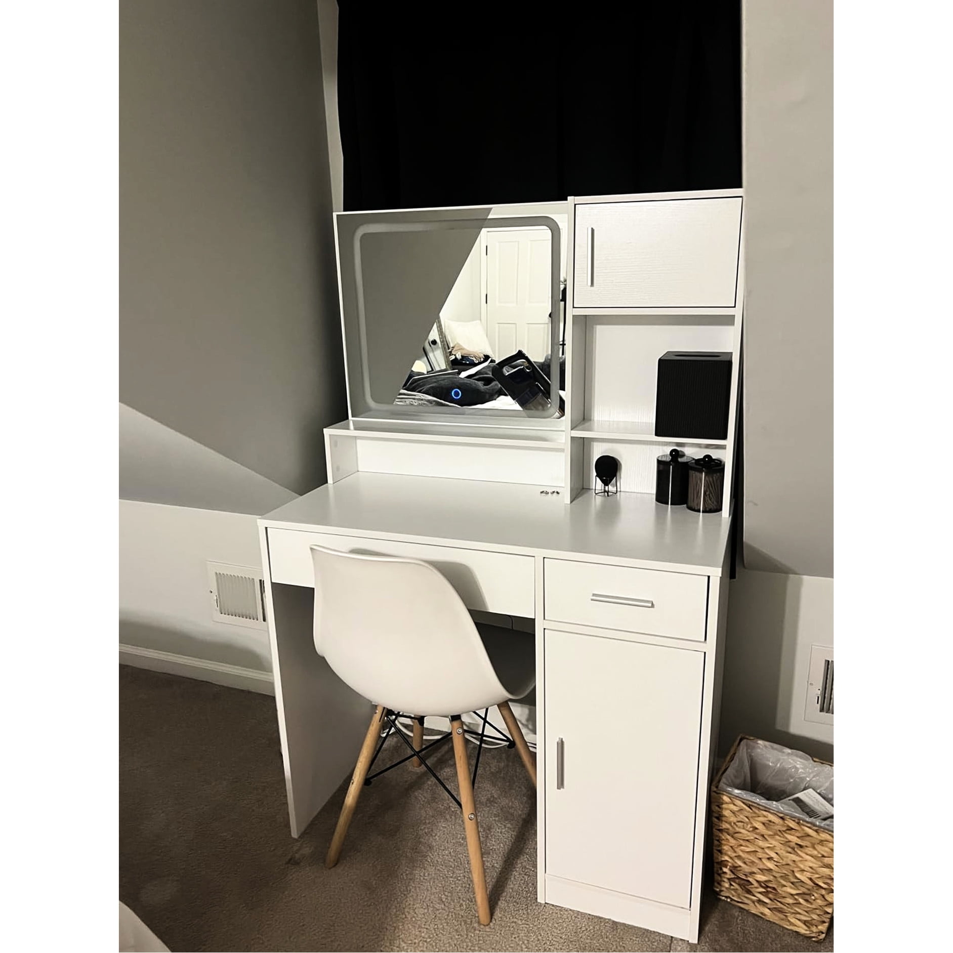 Sleek Design Vanity Desk+Minimalist Aesthetic"-"Bedroom Interior/Office ...