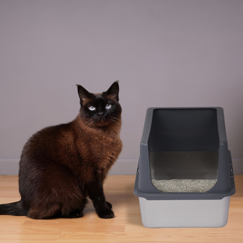 Sleek Gray Design for Home Integration 2 Pack XL Stainless Steel Cat ...