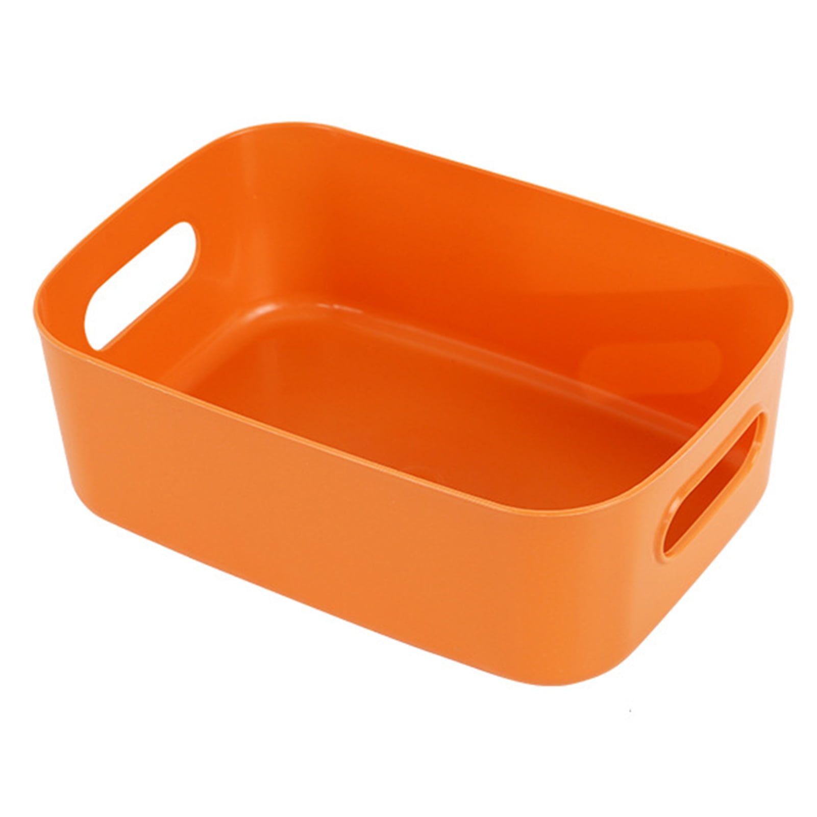 Sleek-Handled Storage Container Solid-Colored, Versatile Plastic Bin ...
