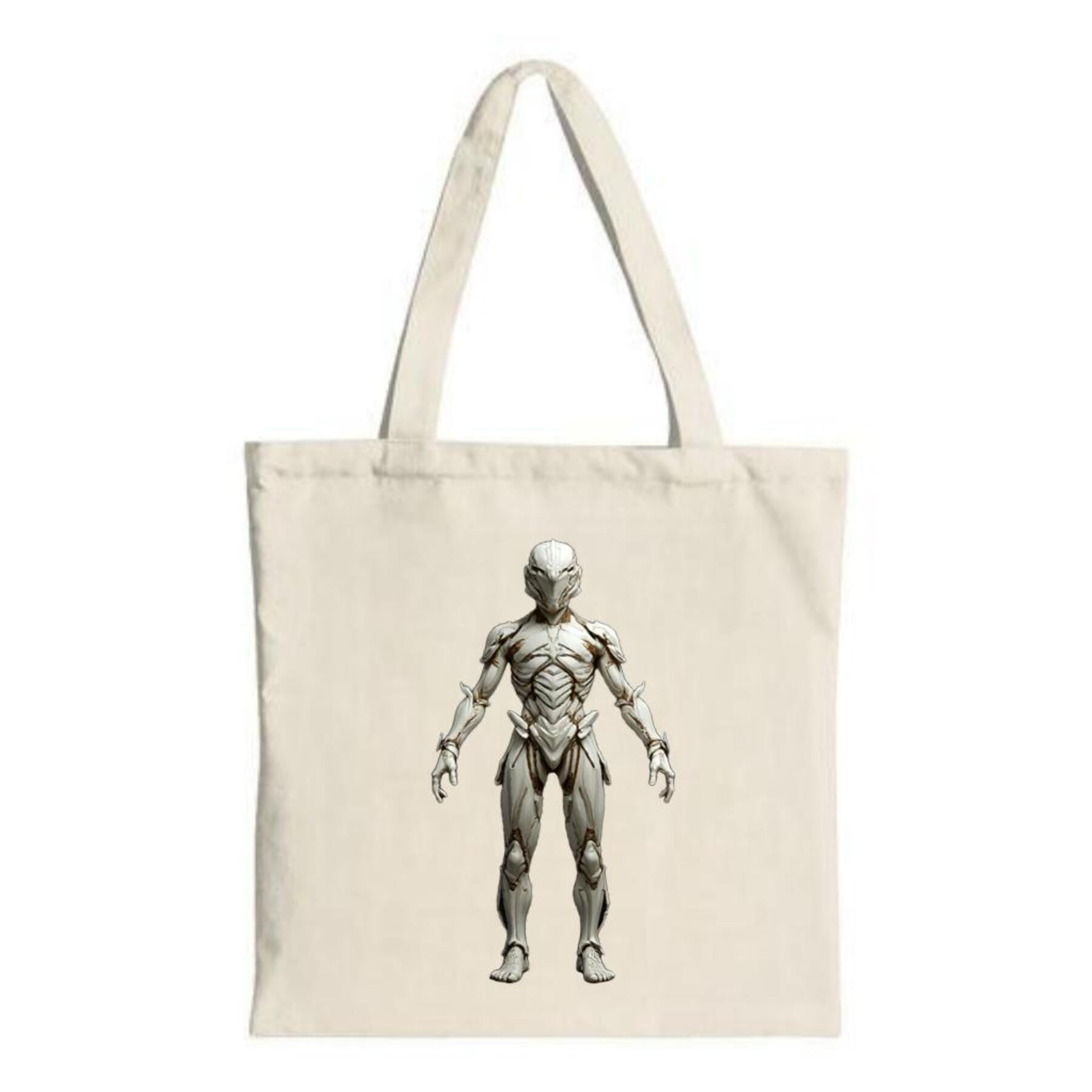 Sleek Humanoid Robot Canvas Tote Bag - Intricate Design Perfect for ...