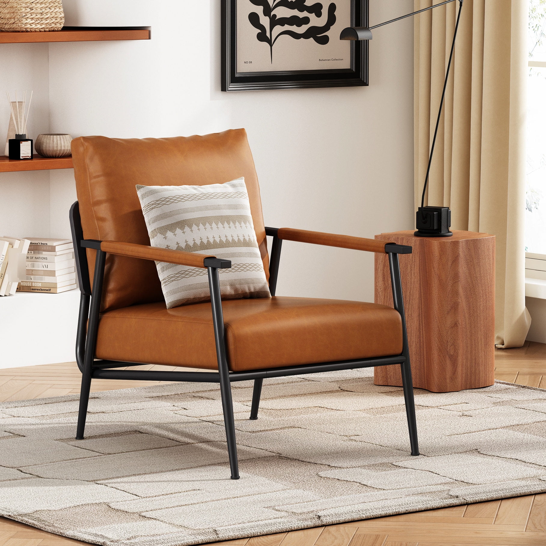 Sleek Industrial Design Chair+High - Quality Faux Leather ...