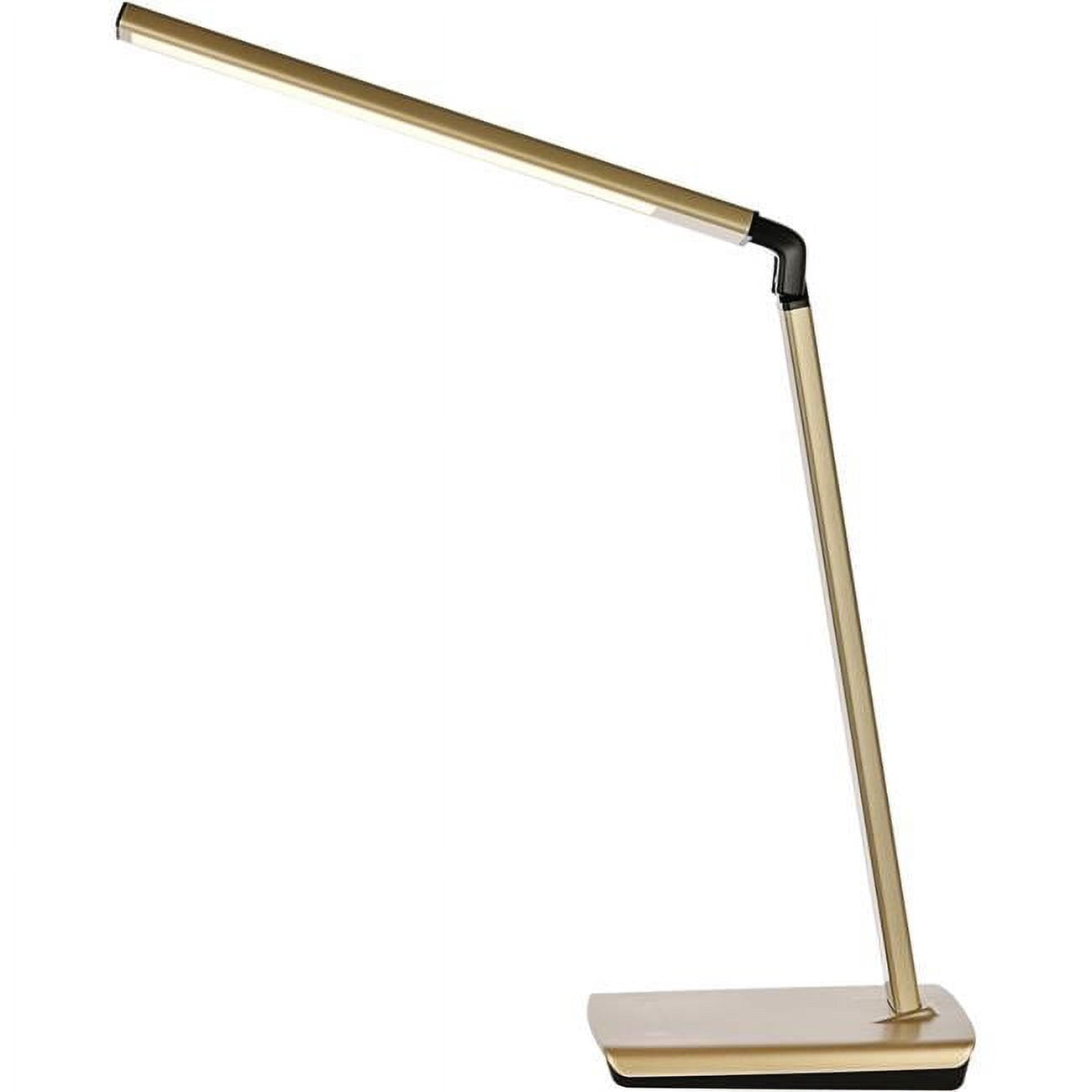 Sleek LED Desk Lamp with Smooth Touch Dimmer & USB, Champagne Gold ...
