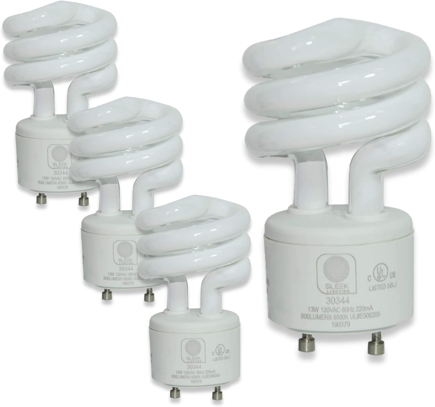 SleekLighting 13Watt CFL GU24 Base T2 Mini Twist Spiral Light Bulb ...