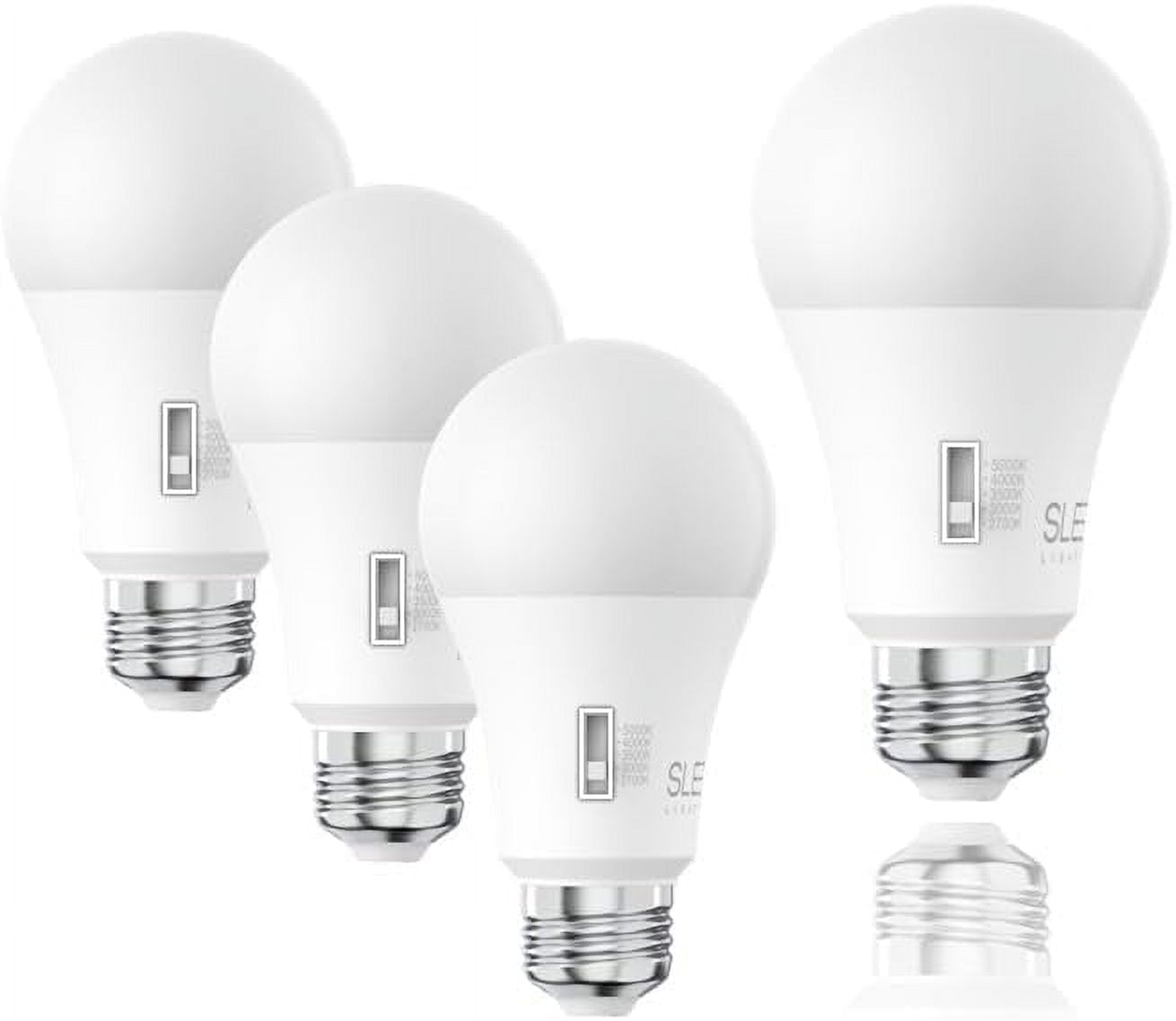Sleek Lighting 15-Watt A19 LED Light Bulbs, 5 CCT Dimmable Light Bulb ...