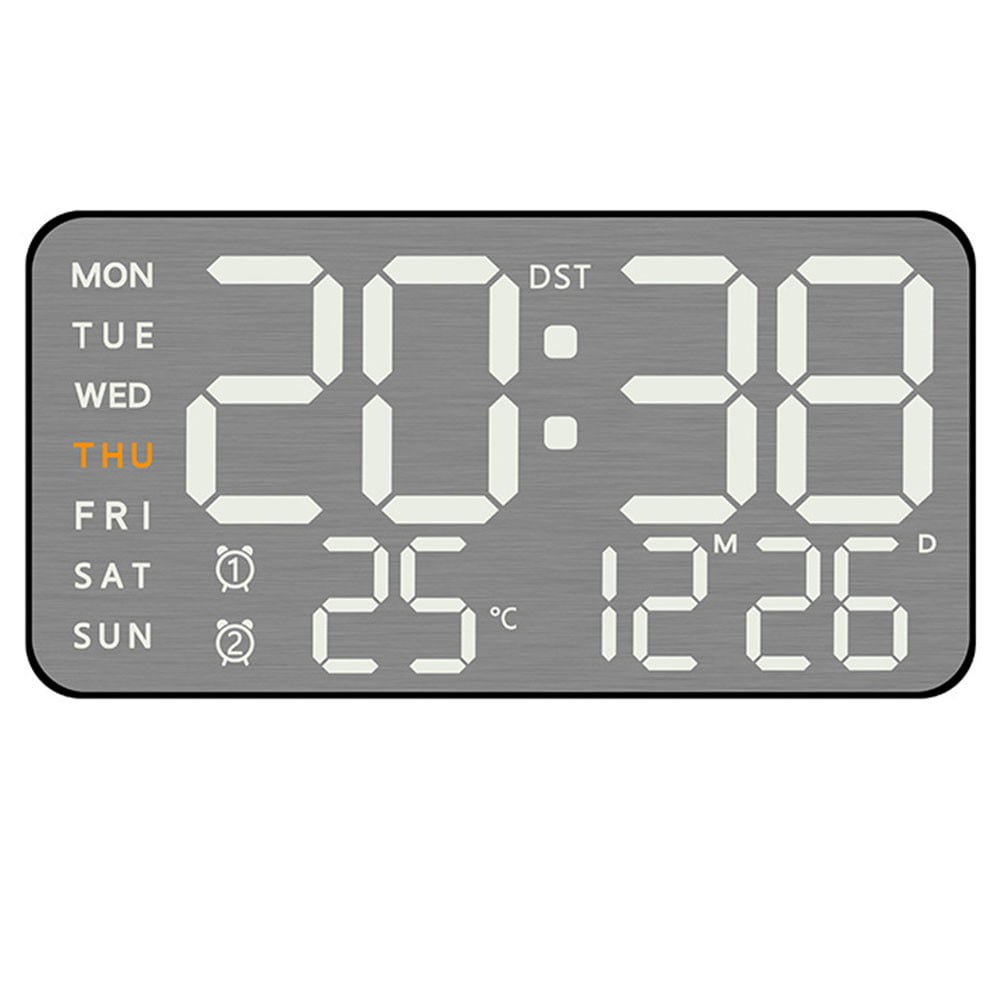 Sleek Metal Brushed Touch Led Clock Full Display With Adjustable ...