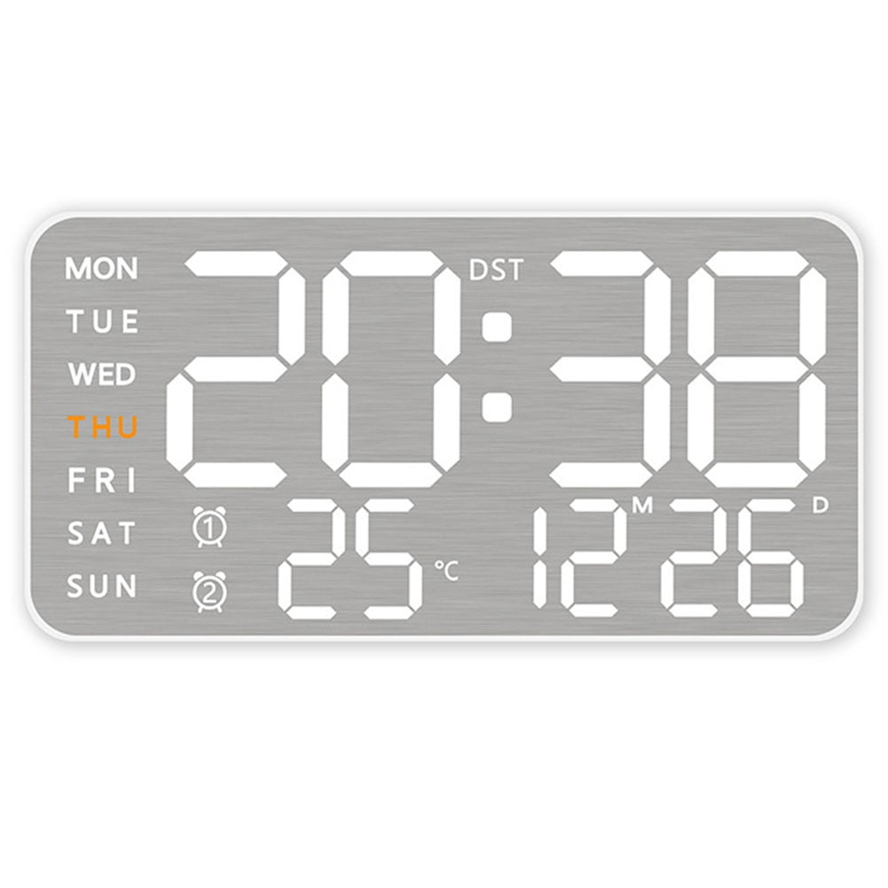 Sleek Metal Brushed Touch Led Clock Full Display With Adjustable ...