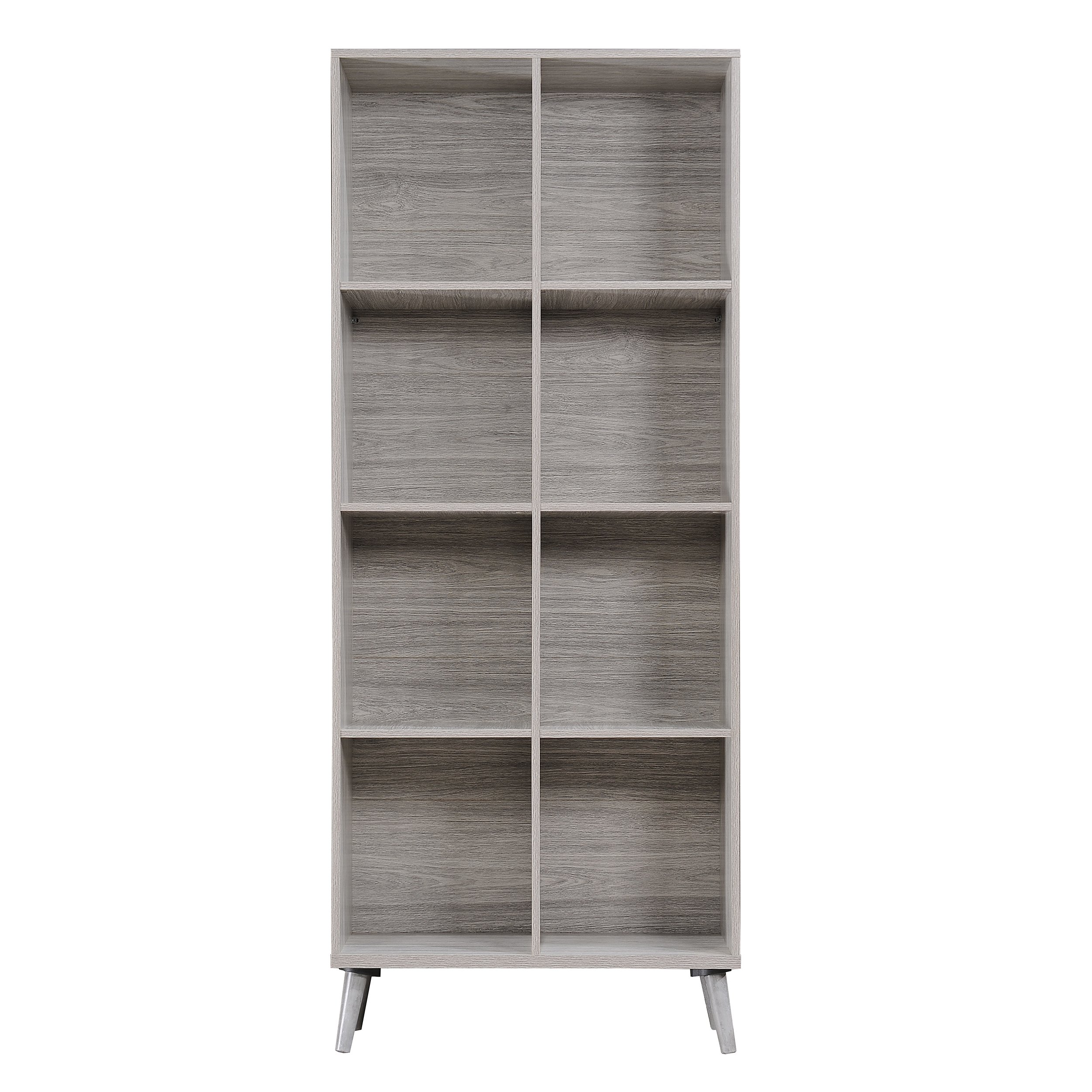 Sleek Metal Frame Bookcase with 4 Faux Wood Shelves - A Must-Have ...