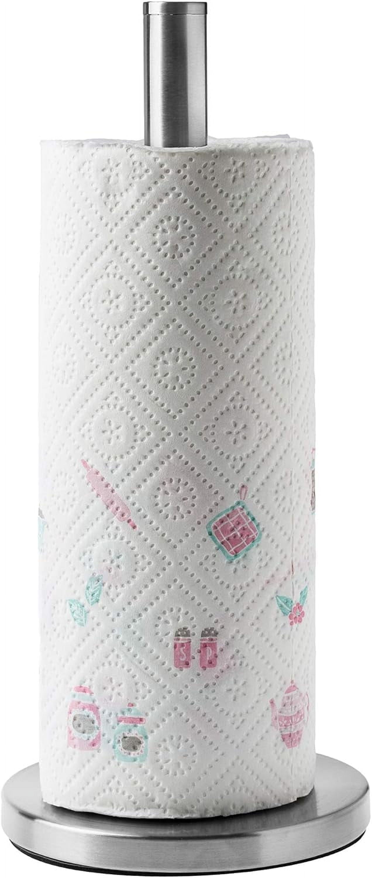 Sleek Paper Towel Stand, Jumbo-Sized Roll Compatibility With Weighted ...