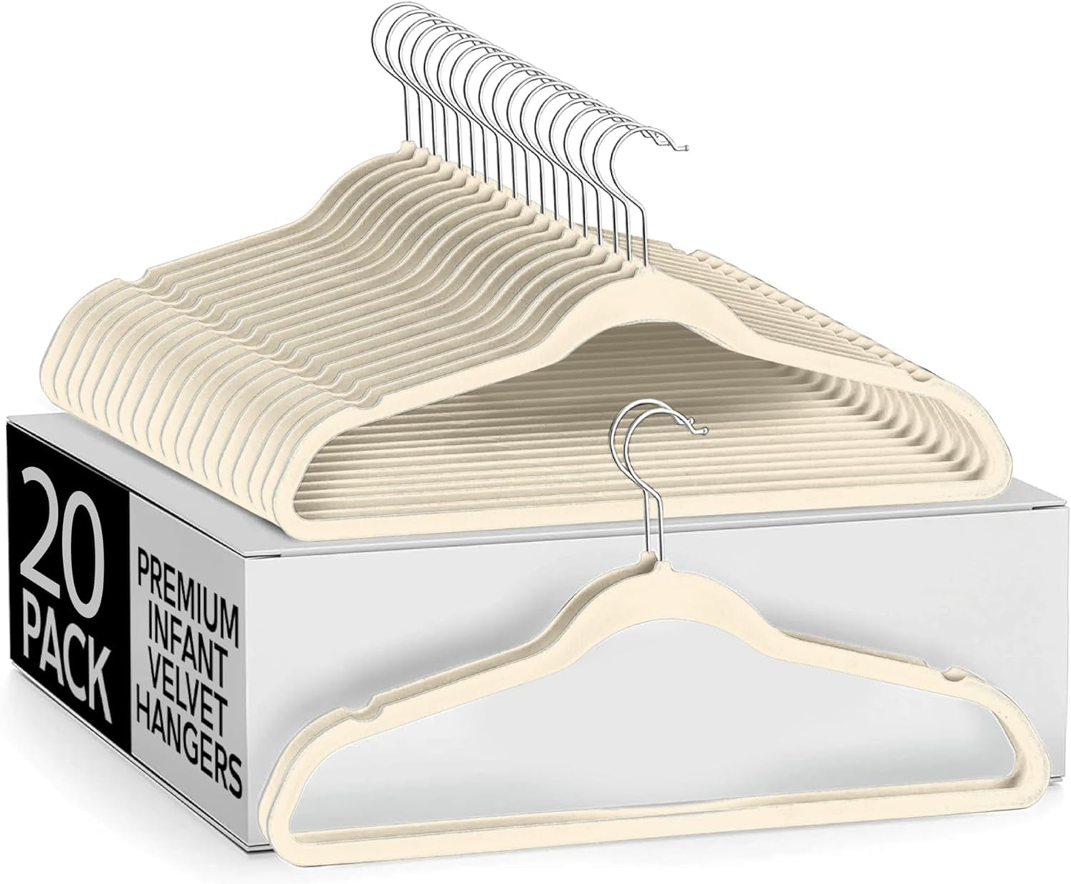 Sleek Pick Premium Velvet Baby Hanger, 11”, 20 Pack, Non-Slip Baby ...