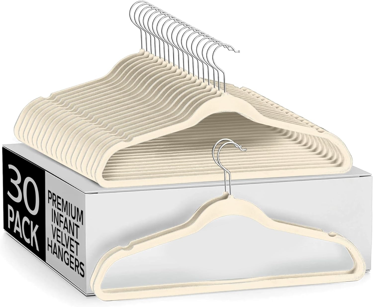 Sleek Pick Premium Velvet Baby Hangers, 11”, 30 Pack, Non-Slip Baby ...