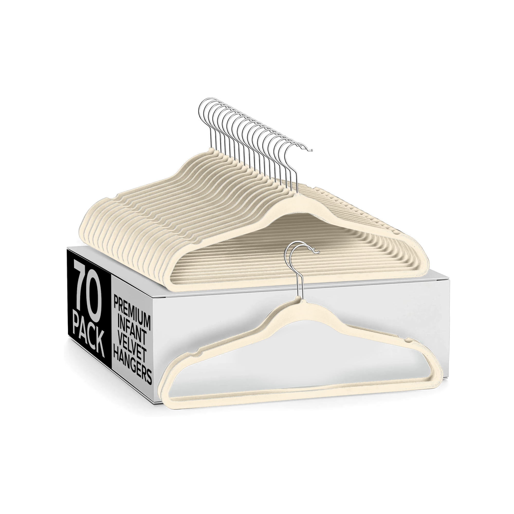 Sleek Pick Premium Velvet Baby Hangers, 11”, 70 Pack, Non-Slip Baby ...