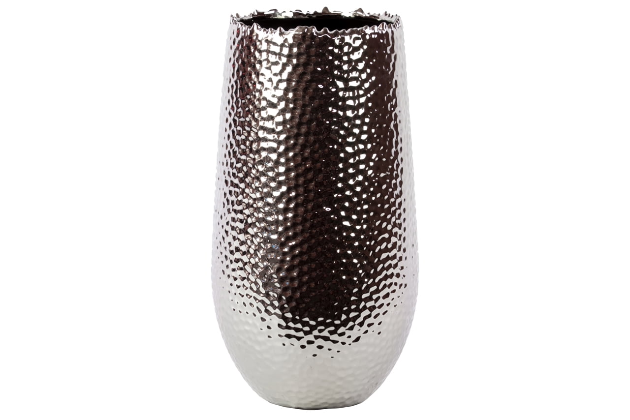 Sleek & Shiny Ceramic Vase In Silver Coating Large - Walmart.com
