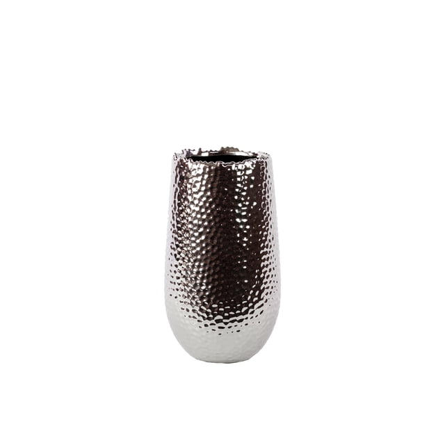 Sleek & Shiny Ceramic Vase In Silver Coating Small - Walmart.com