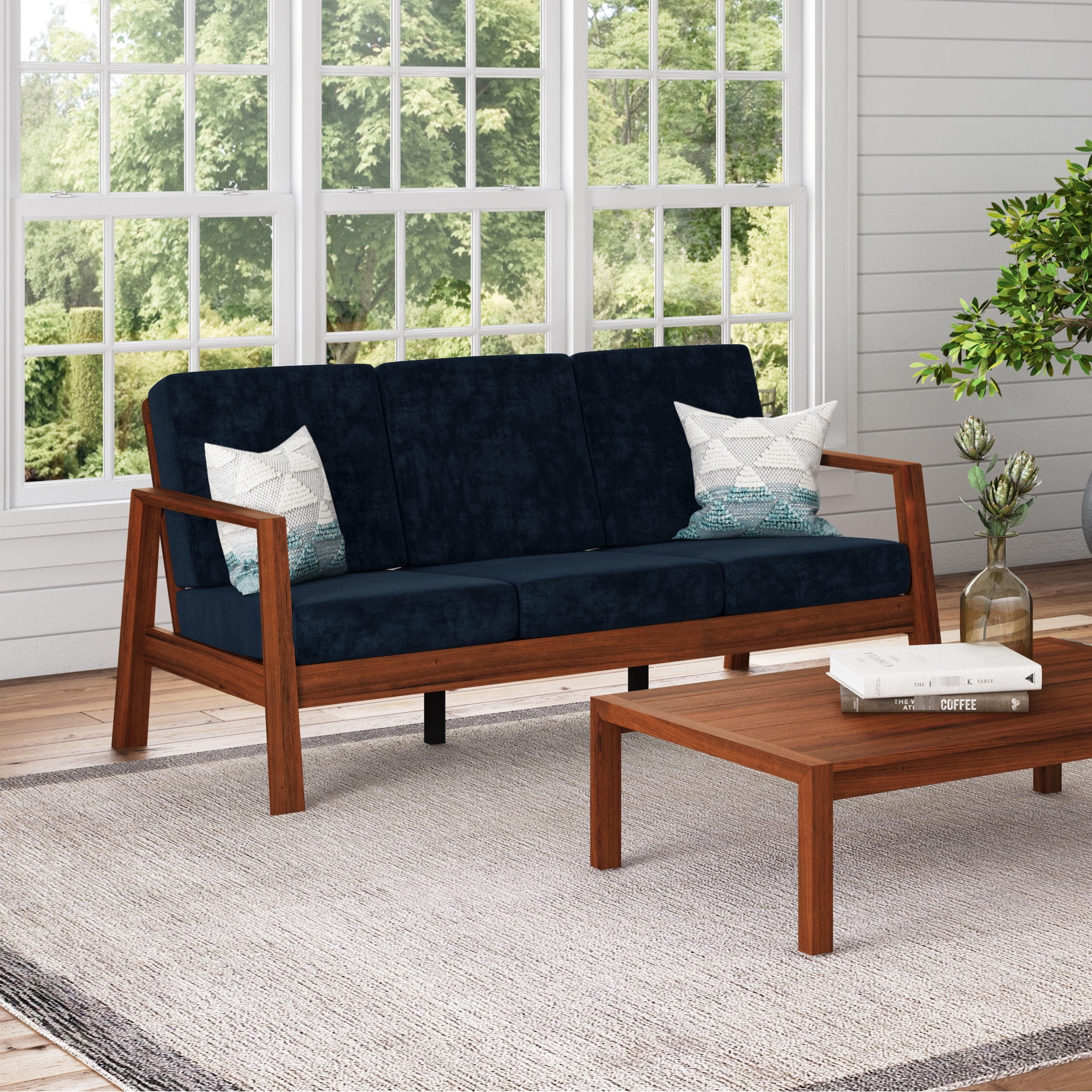 Sleek Slatted Back + Durable Wood Frame”-“Rec Rooms/Dens+Stable Seating ...