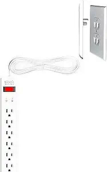 Sleek Socket Outlet Concealer for Inverted Outlets, 6-Ft Extension Cord ...