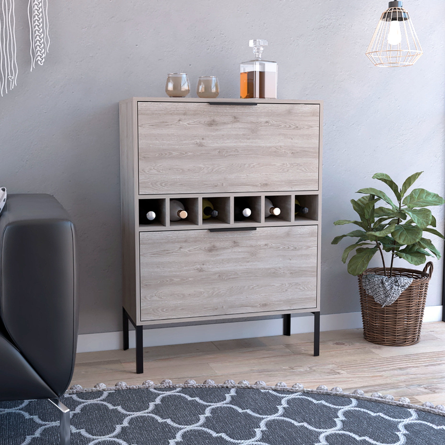 Sleek Steel Legs Bar Cabinet+Tabletop Included”-“Wine Tasting Events ...