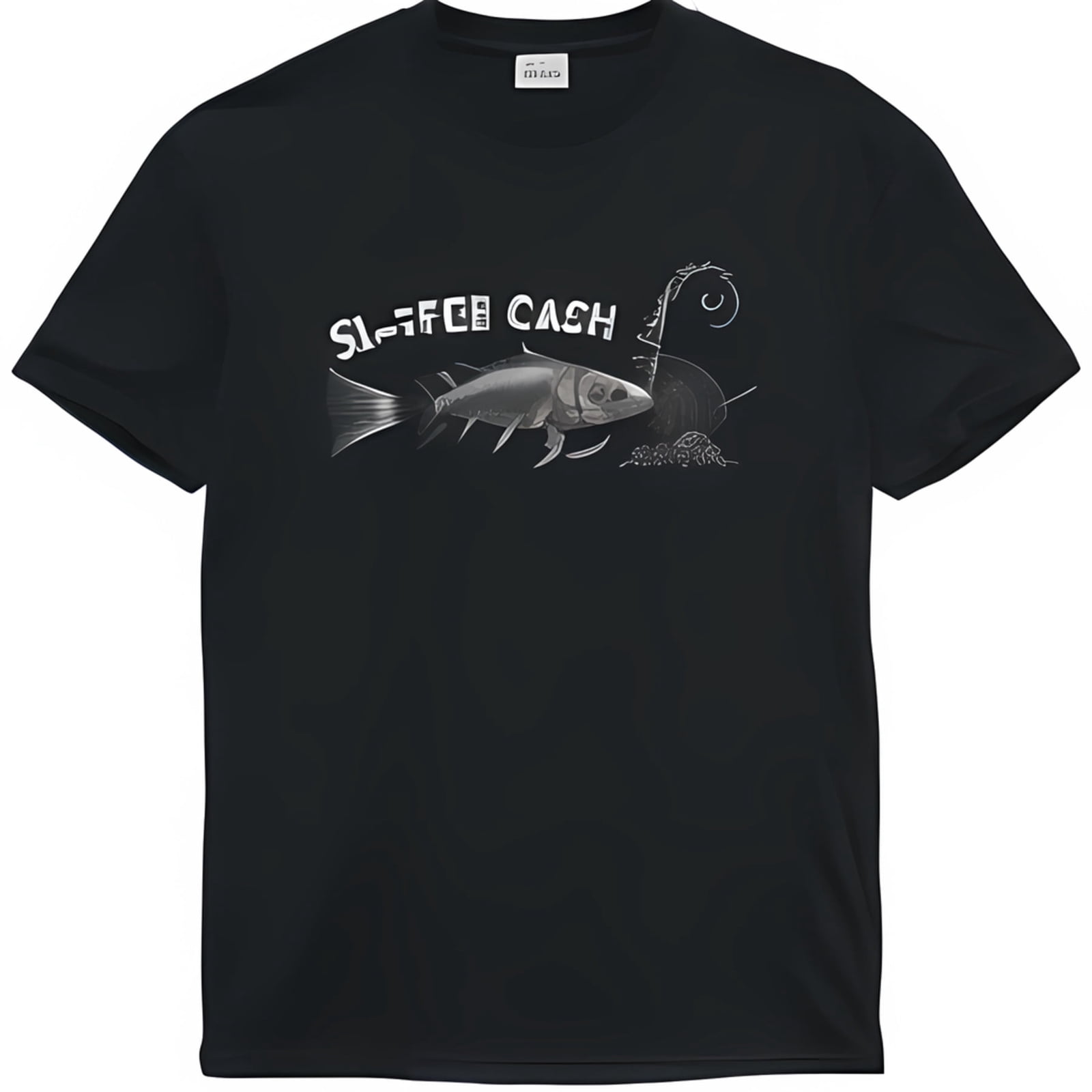 Sleek Tarpon Fishing Graphic Black T-Shirt Sporty Surf Style - Walmart.com
