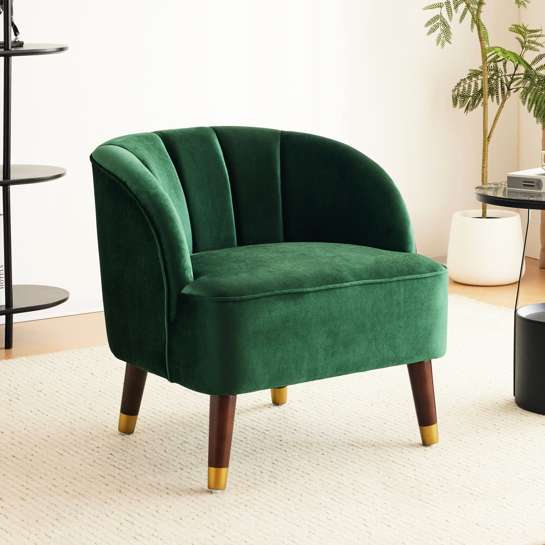 Sleek Velvet Chair+Recessed Arm Details”-“Small Apartment/Living Space ...