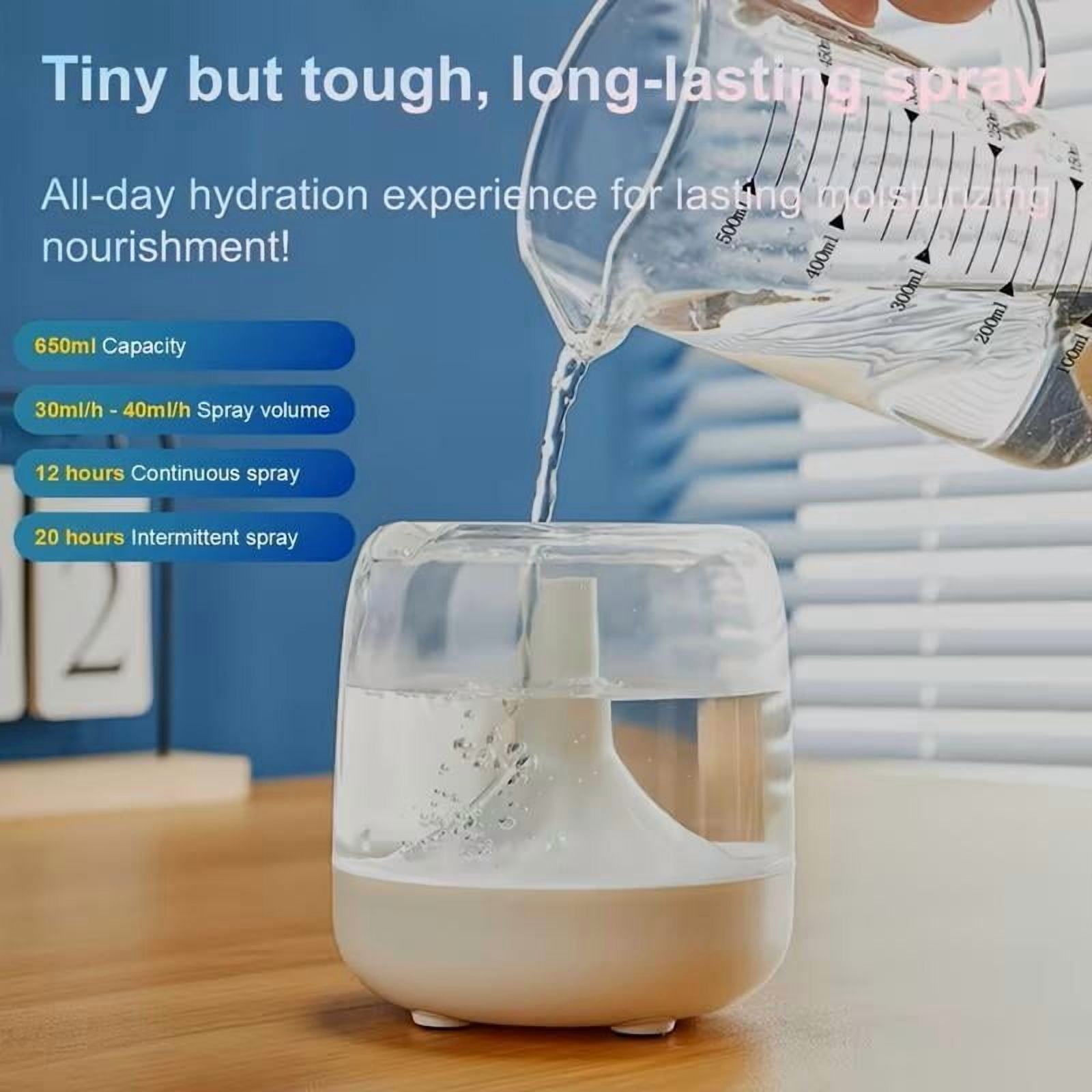 Sleek White Mini Humidifier - Compact Elegant Desktop Mist Maker for ...