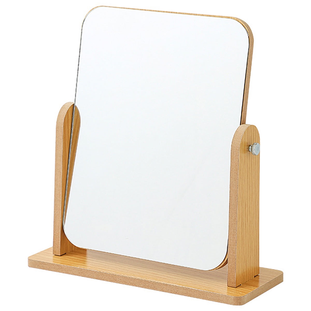 Sleek Wood Desk Mirror, Portable Table Desk Mirror With Detachable ...