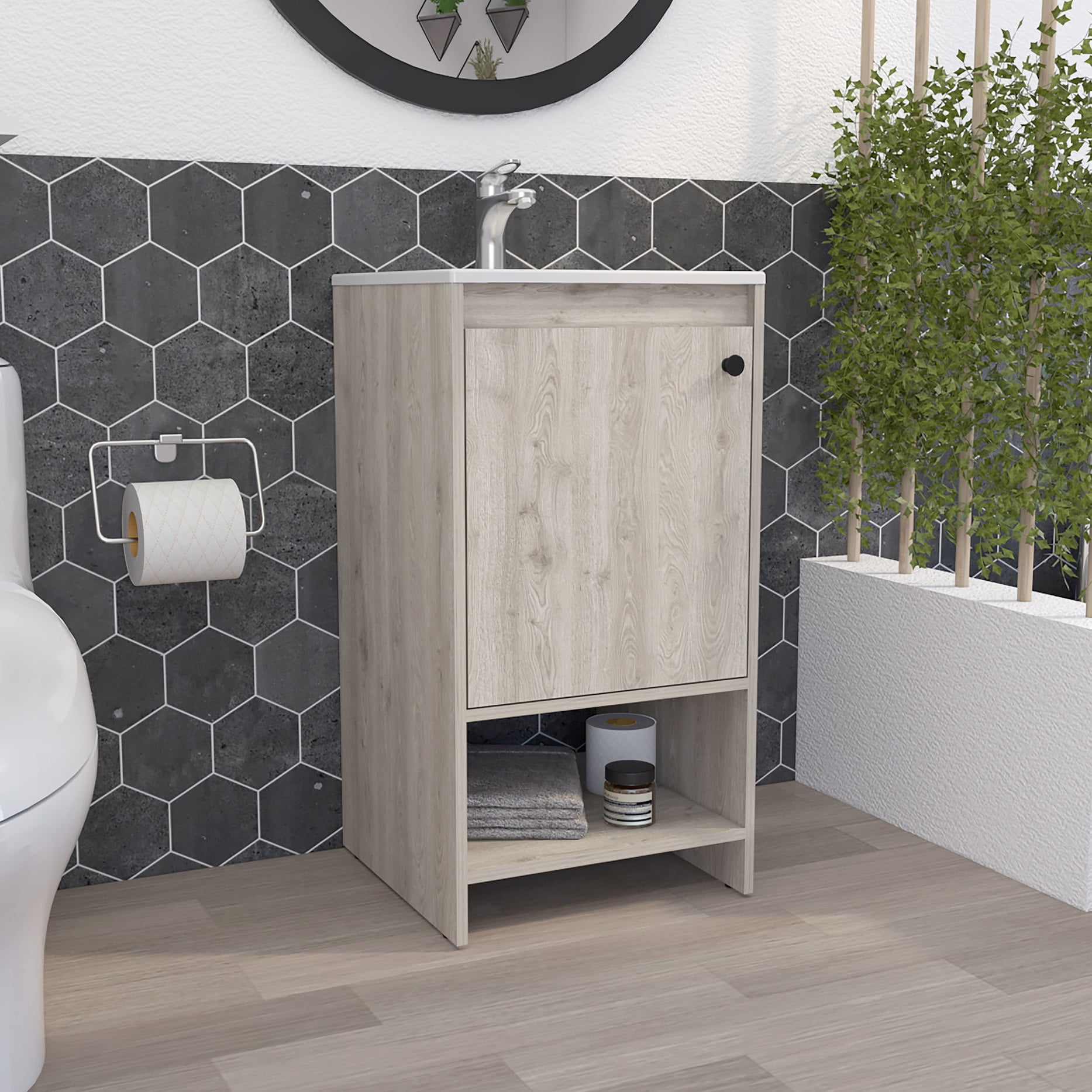Sleek and Functional Design, Enhanced Storage Feature - Bathroom vanity ...