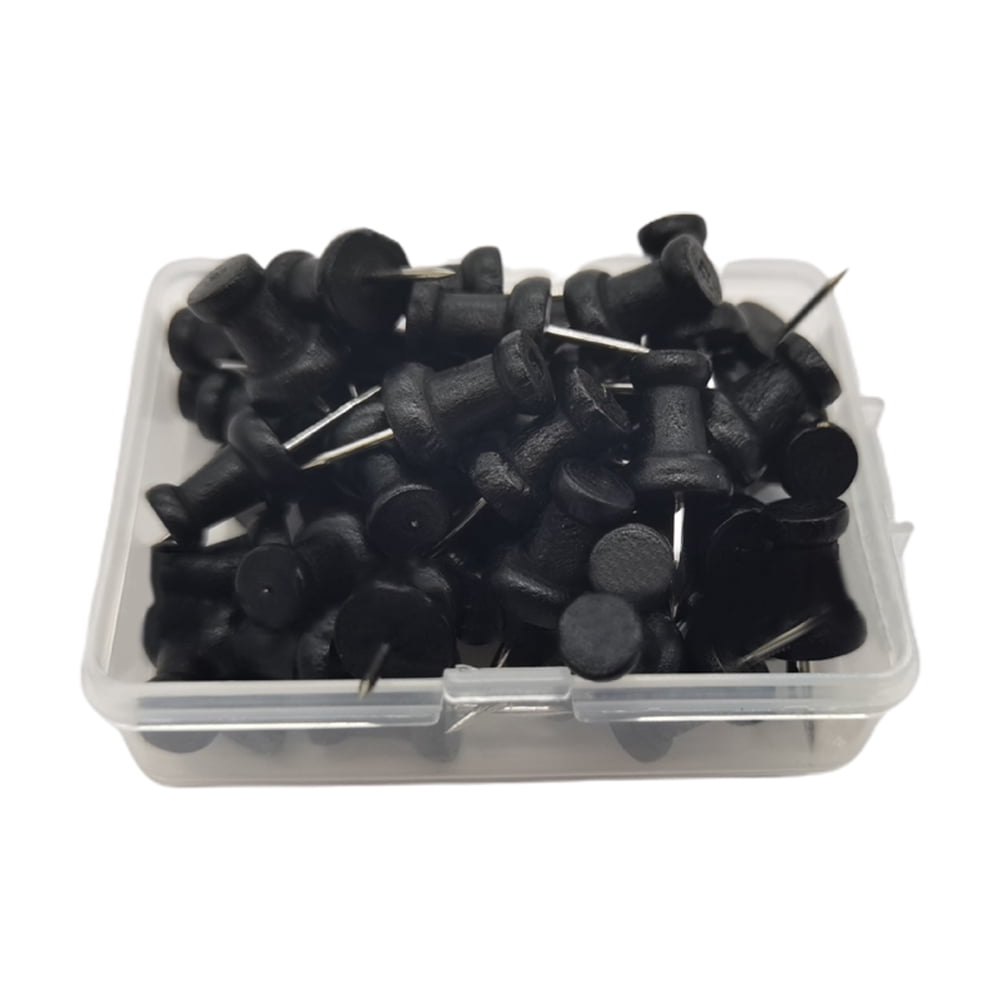 Sleek and Stylish Black Wooden Push Pins - Small Size, Big Impact for ...
