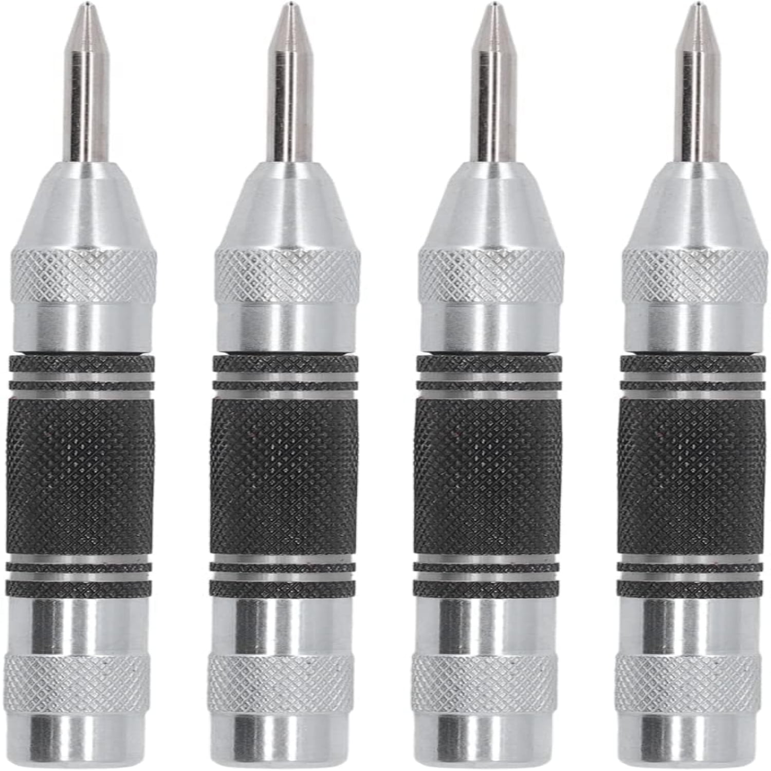 Sleek and modern this 4-piece black and white automatic knurl push type ...