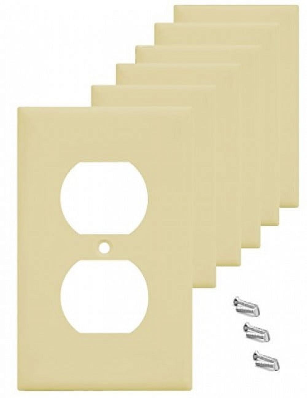 SleekLighting Pack of 6 Ivory Plastic Wallplates Standard size 1 Gang ...