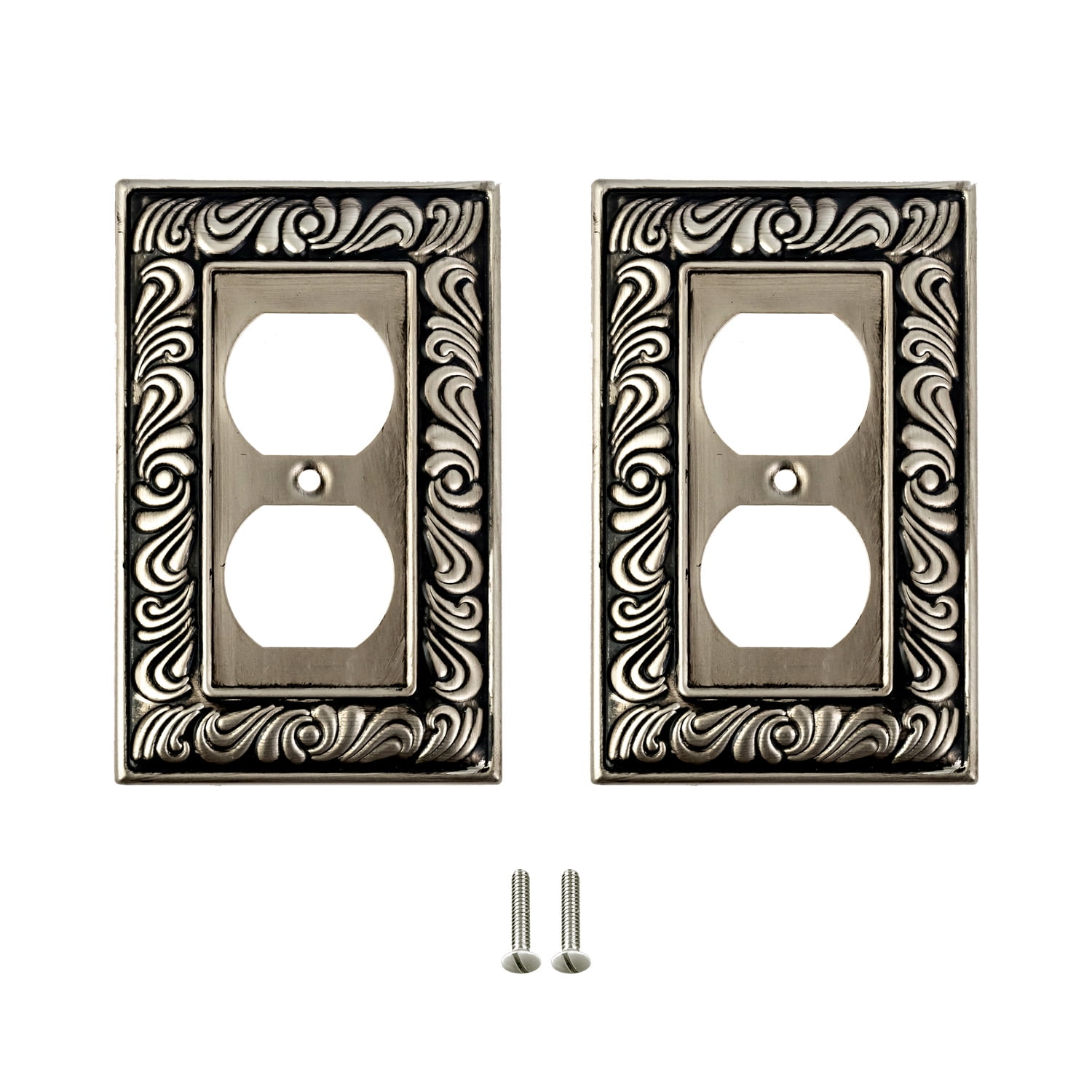 SleekLighting | Wall plates Decorative Brushed Satin Pewter | Electric ...