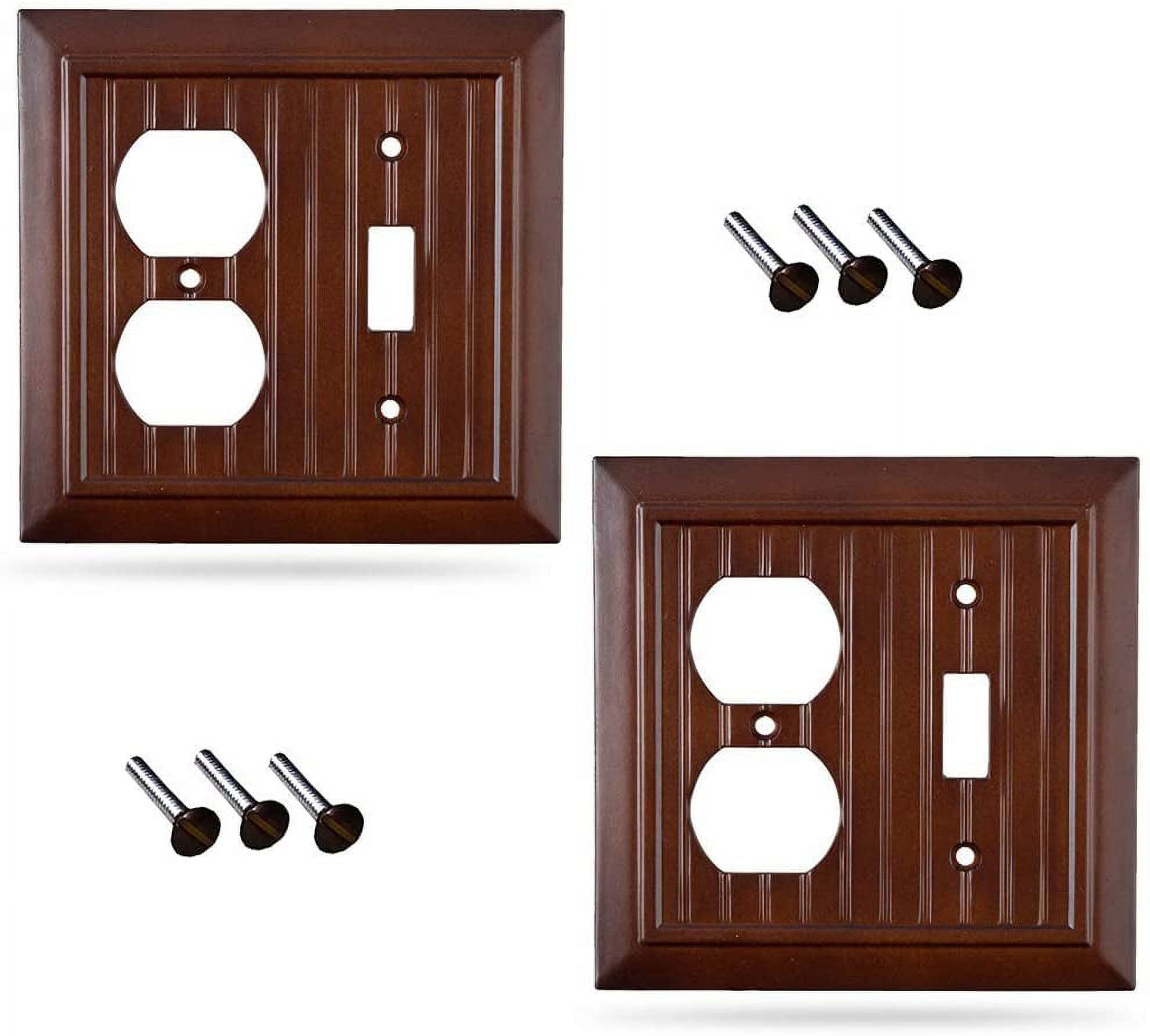 Sleeklighting 2 Pack Decorative Dark Brown Mahogany Outlet Covers ...