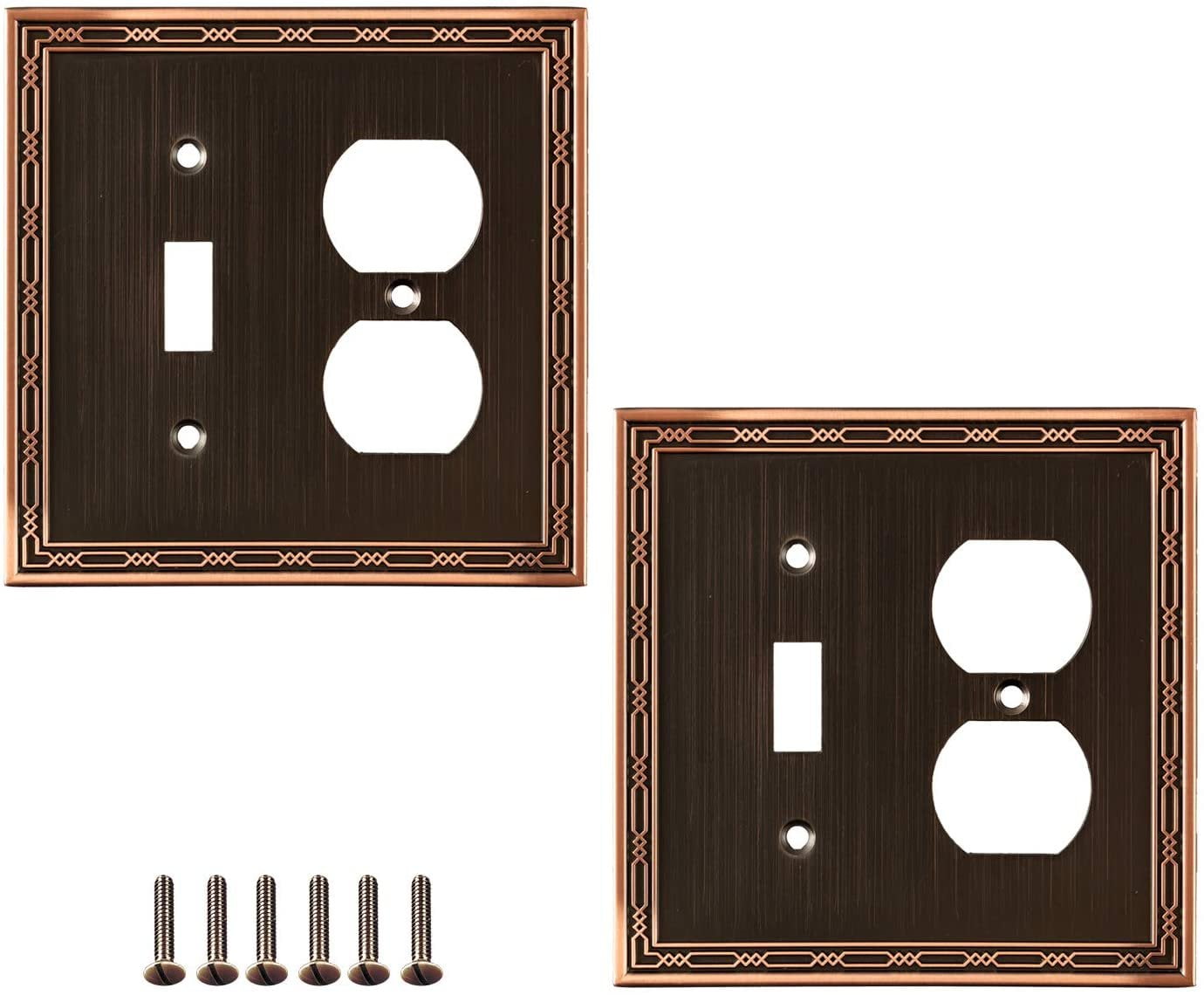Sleeklighting 2 Pack Decorative Zinc Cast Bronze Outlet Covers | Toggle ...