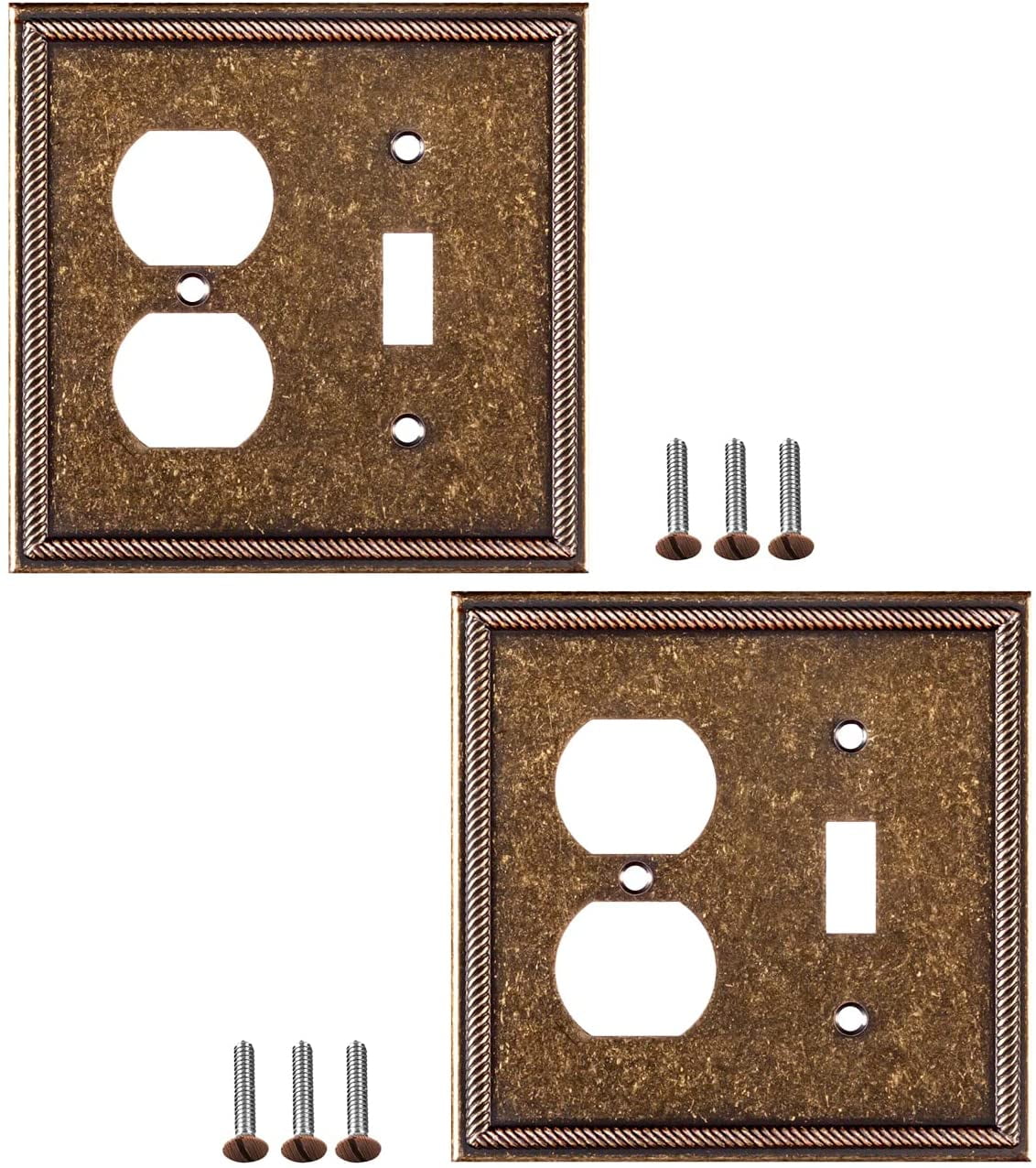 Sleeklighting 2 Pack Zinc Cast Sponged Bronze Outlet Covers | Toggle ...