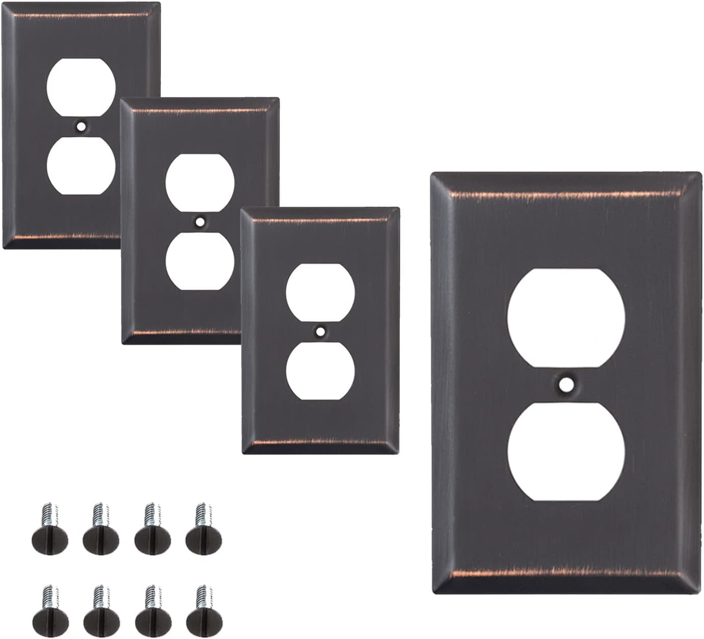 Sleek Lighting Single Duplex Decorative Outlet Covers, Oil Rubbed ...