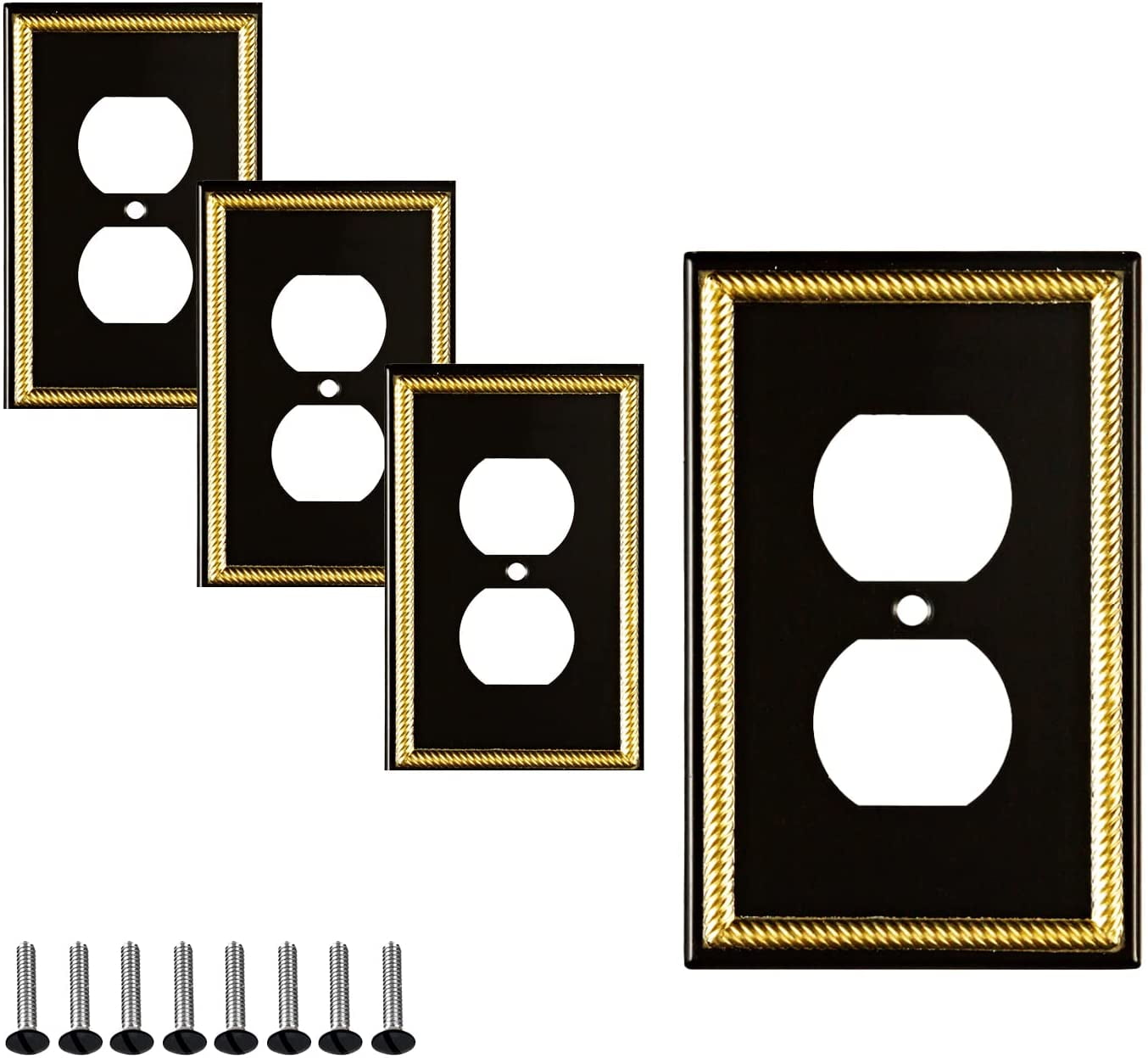 Sleeklighting 4 Pack Zinc Cast Gold and Black Outlet Covers | 1 Duplex ...