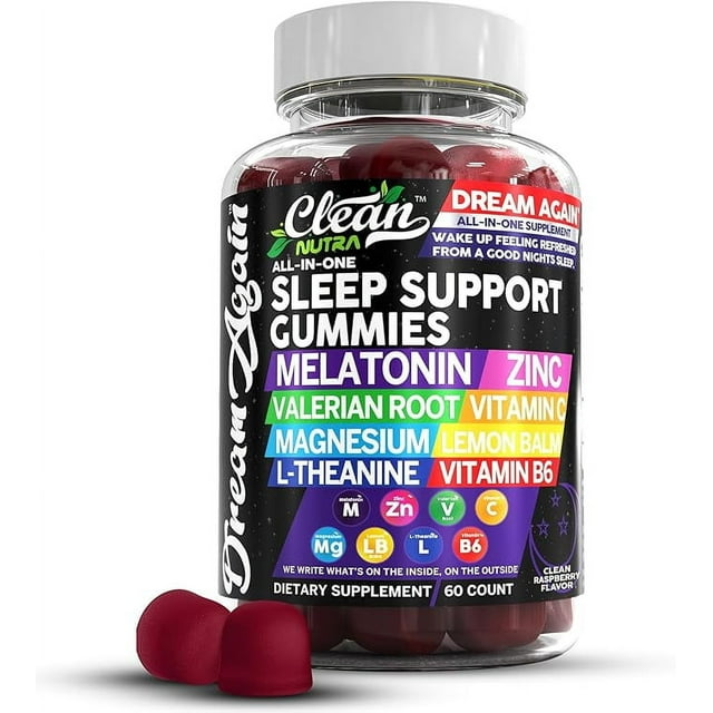 Sleep Aid Melatonin Gummies | Valerian Root L-Theanine Vitamin B6 C ...