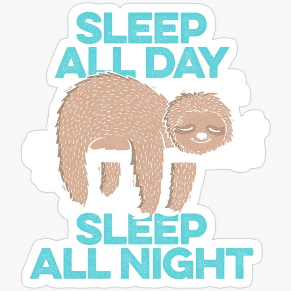 Sleep All Day Sleep All Night Sticker Phone Decal Water Bottle Stickers ...
