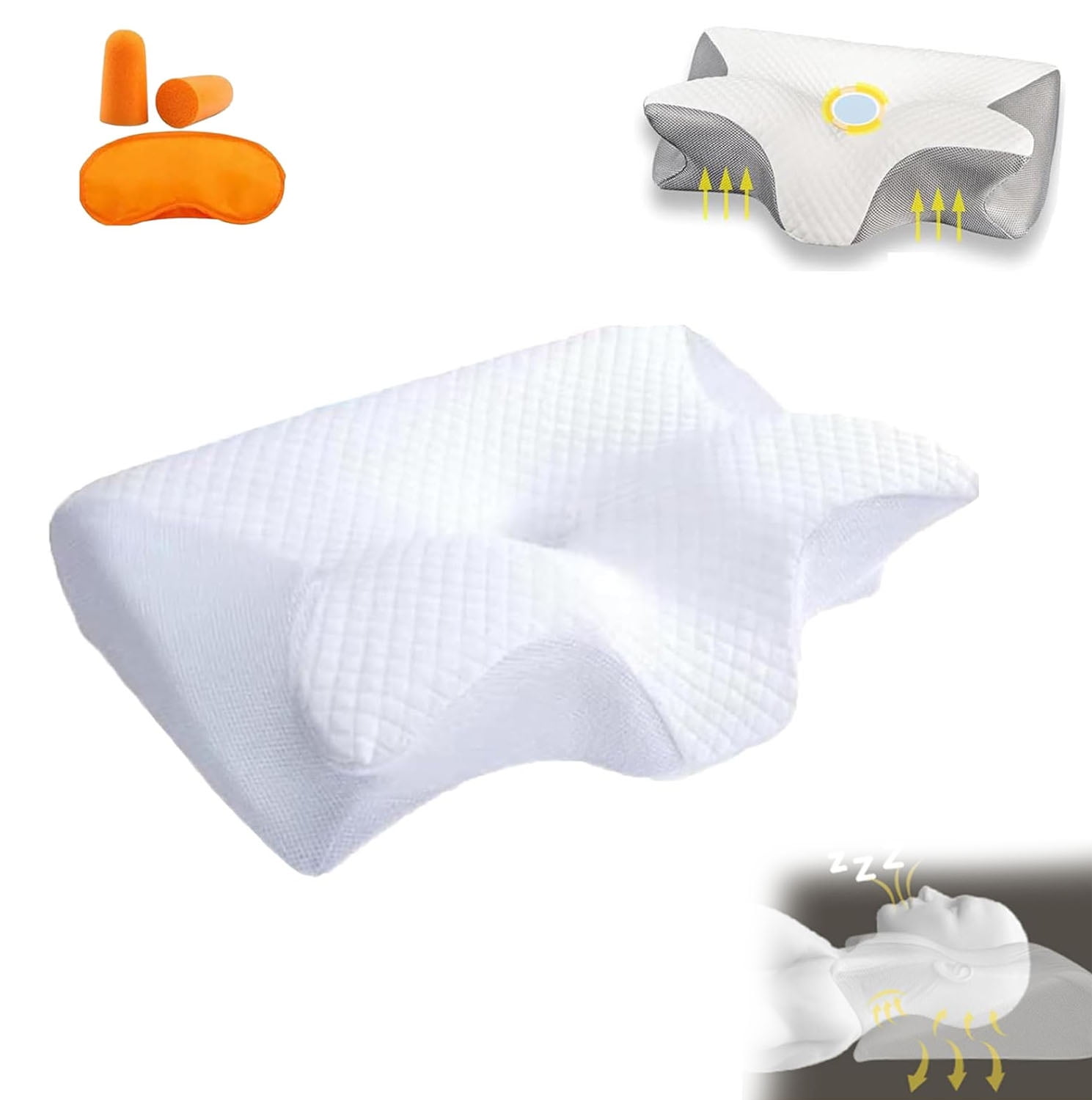 Sleep Apnea Pillow, Upgraded Cervical Pillow - All-Night Neck Support ...