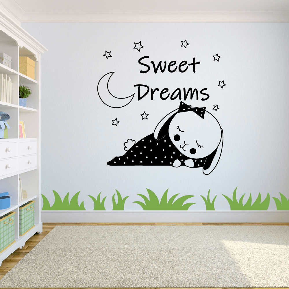 Sleep Bunny Sweet Dreams Good Night Dream Quotes Cute Sleeping Vinyl ...