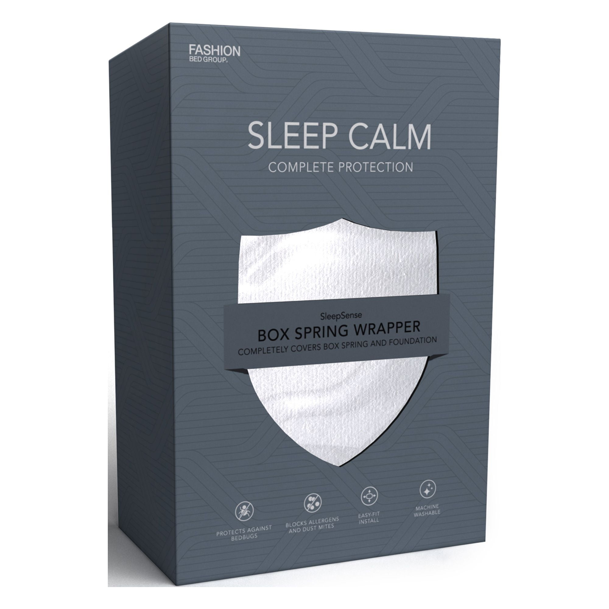 Sleep Calm Zippered Nonwoven Box Spring Encasement with Bed Bug Defense ...