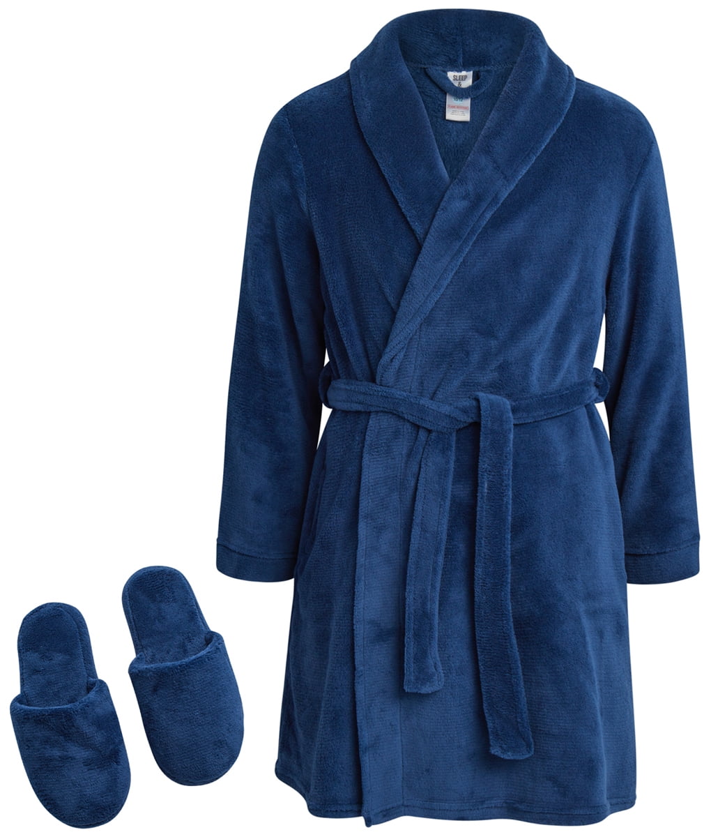 Sleep & Co Girls’ Bathrobe Set – Fleece Robe with Slippers Pajama Set ...