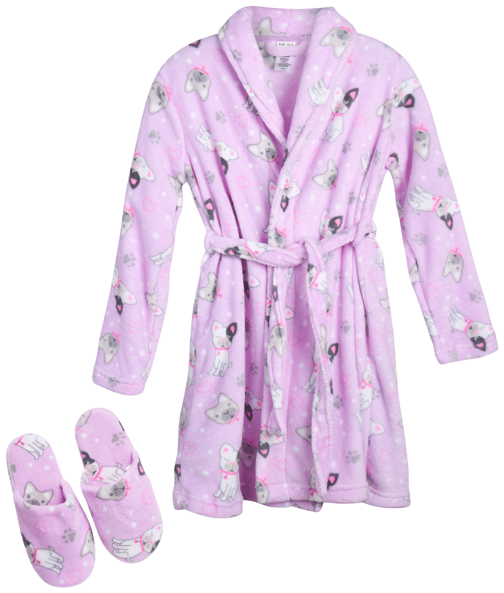 Sleep & Co Girls’ Bathrobe Set – Fleece Robe with Slippers Pajama Set ...