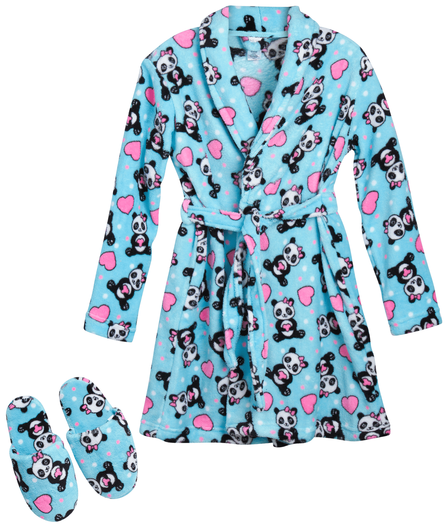 Sleep & Co Girls Bathrobe Set, Plush Fleece Robe and Slippers, Fun ...